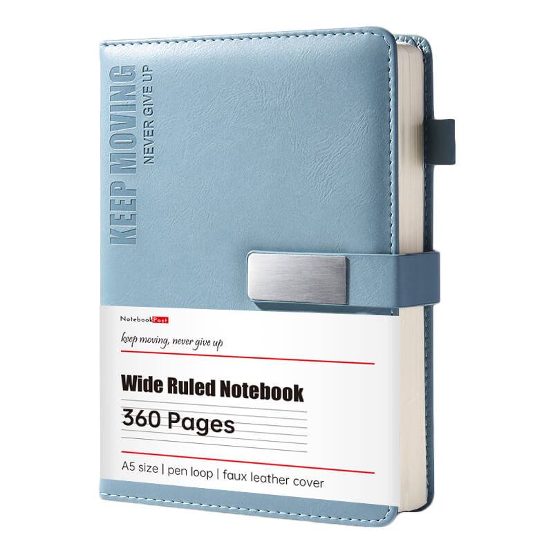 Thick Wide Ruled Paper Notebook with Encourage Quote Embossed, A5 Size ...