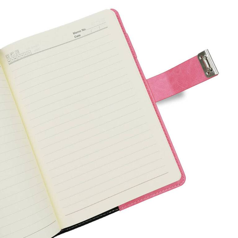 A5 Pink Faux Leather Password Lock Journal for Girls - Notebookpost