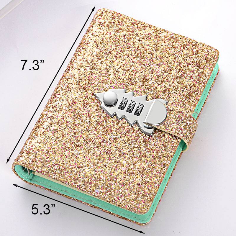 Glitter Cover Notebook with Lock for Girls - Notebookpost
